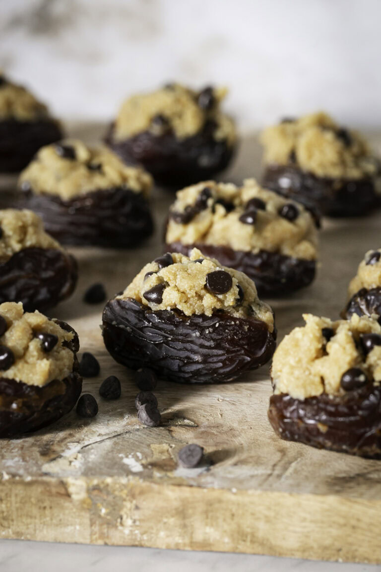 Chocolate Chip Cookie Dough Stuffed Dates - Healthy Little Vittles