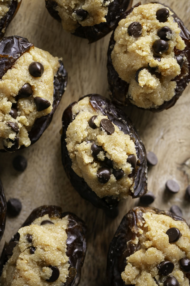 Chocolate Chip Cookie Dough Stuffed Dates - Healthy Little Vittles