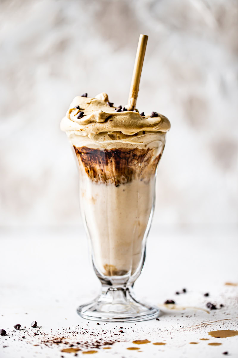Peanut Butter Banana Dalgona Smoothie - Healthy Little Vittles