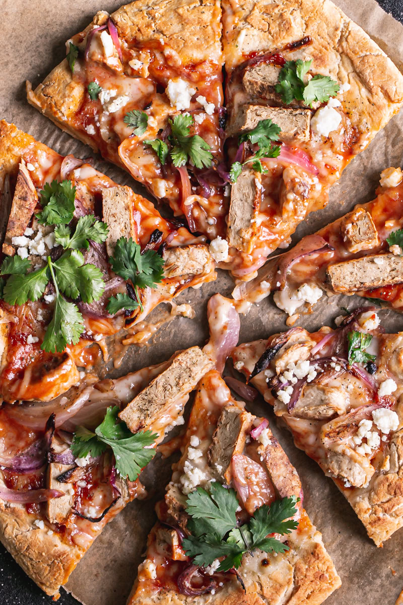 Vegan BBQ Chicken Pizza (Gluten-Free) - Healthy Little Vittles