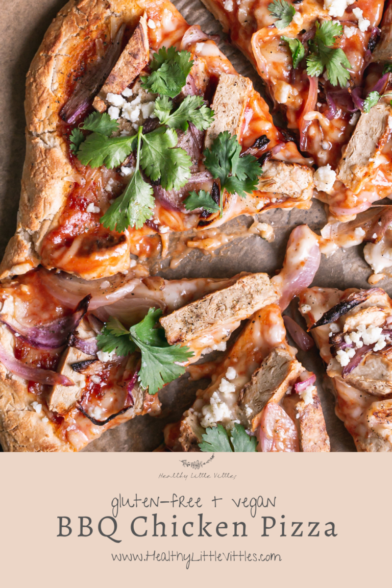 Vegan BBQ Chicken Pizza (Gluten-Free) - Healthy Little Vittles