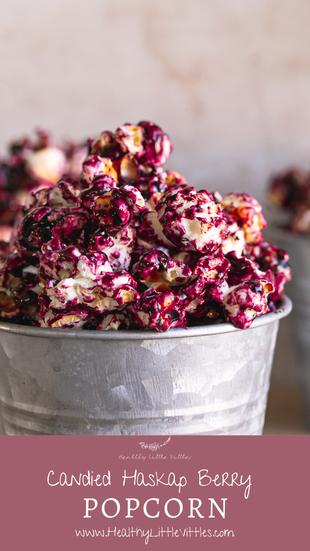 Candied Haskap Berry Popcorn - Healthy Little Vittles