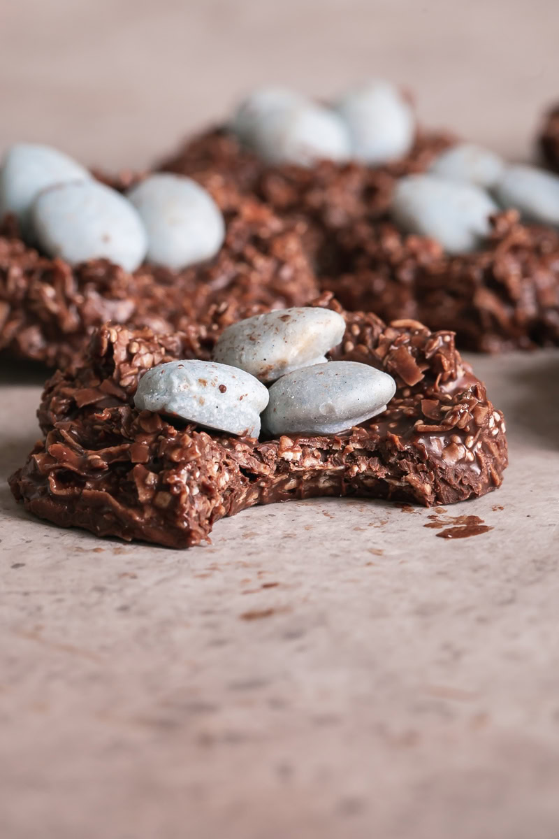 Toasted Coconut Chocolate Bird Nest Cookies - Healthy Little Vittles