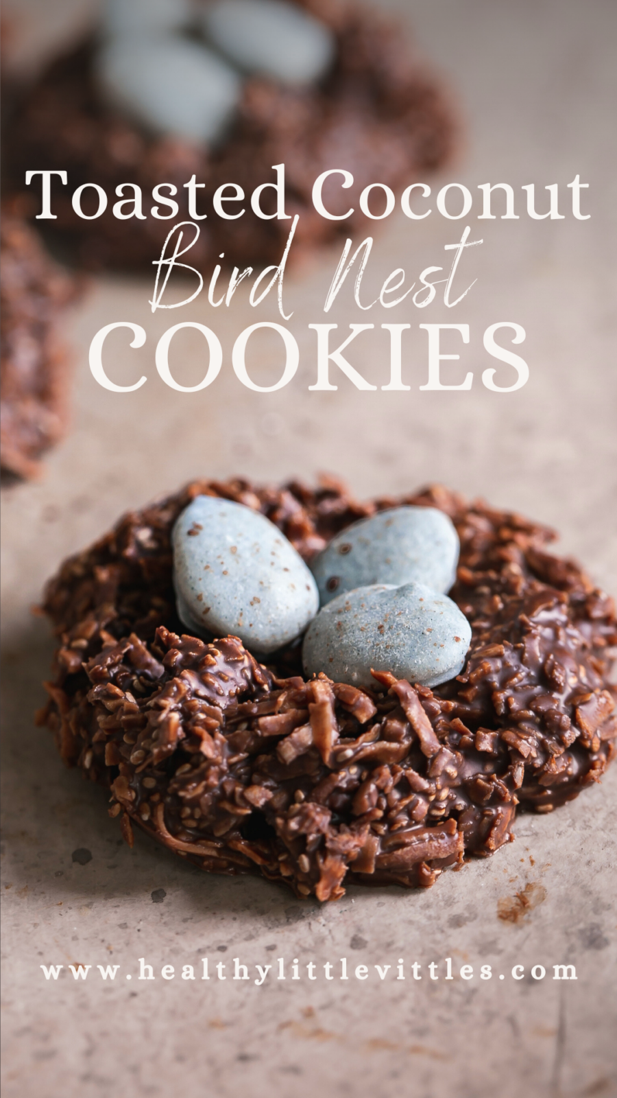 Toasted Coconut Chocolate Bird Nest Cookies - Healthy Little Vittles