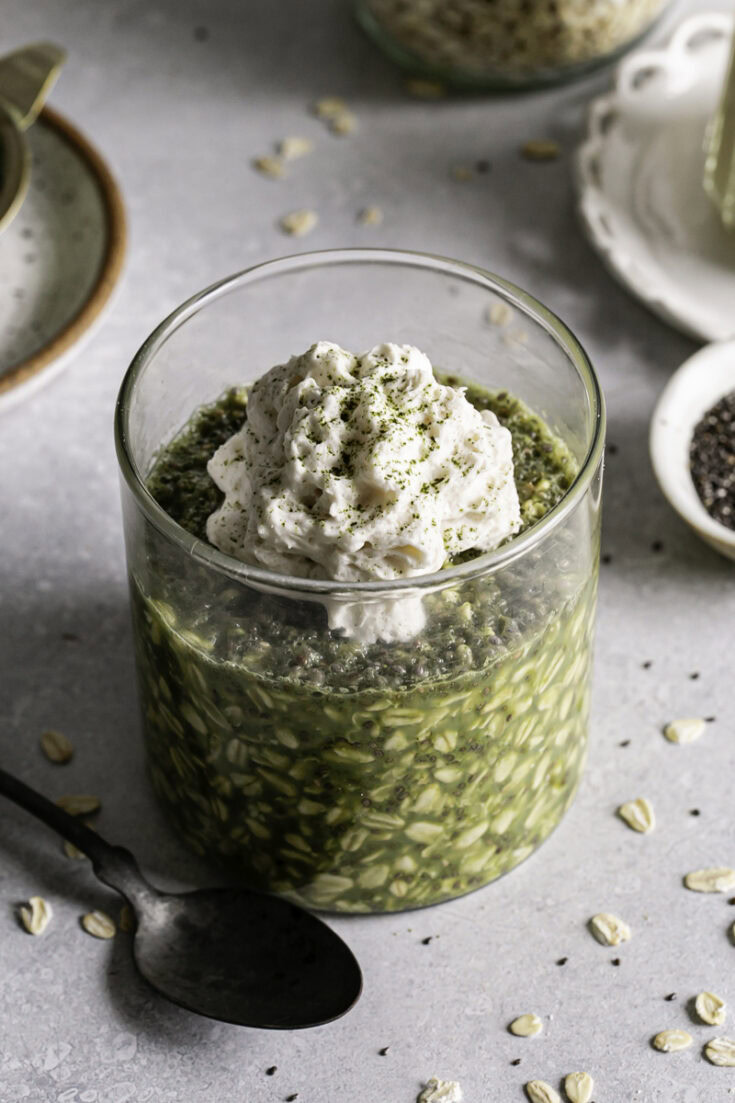 Oat Milk Matcha Latte Overnight Oats - Healthy Little Vittles