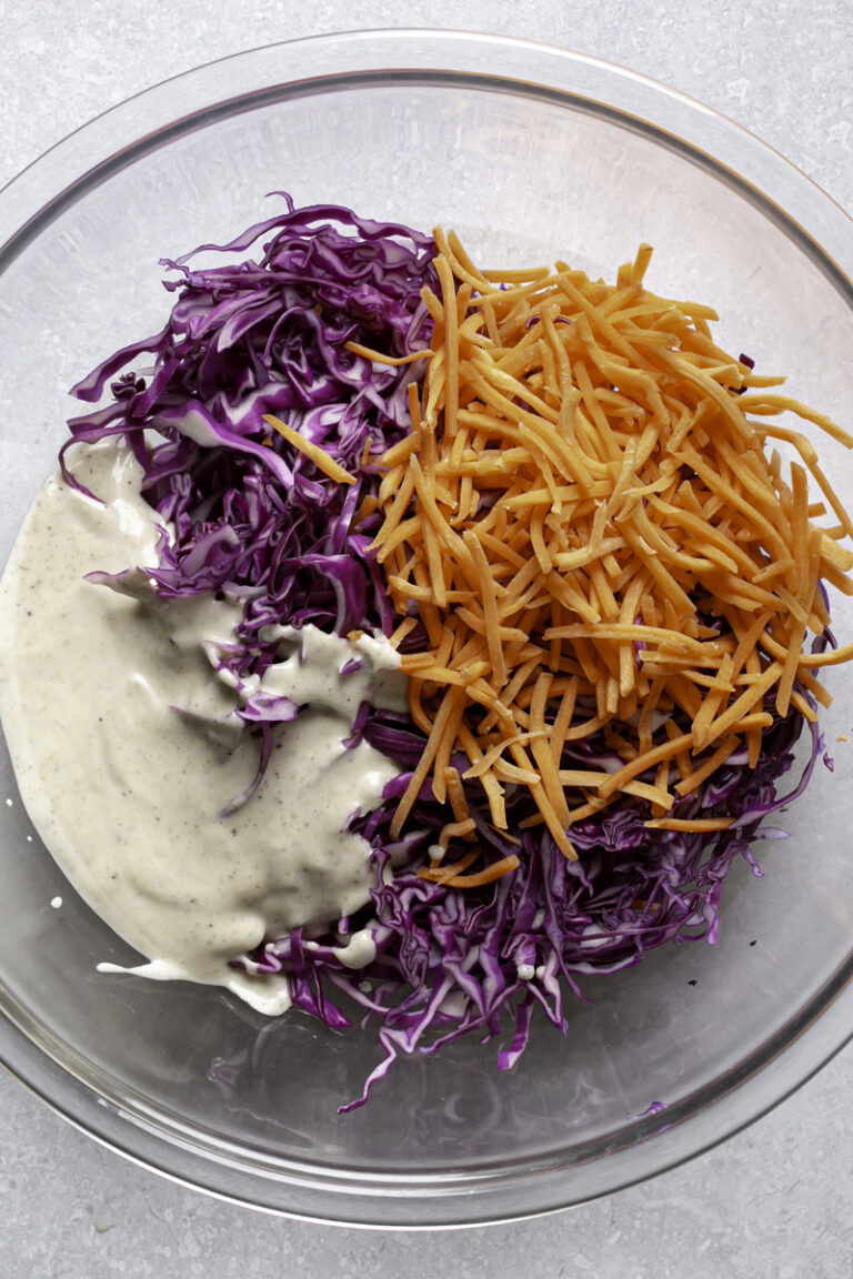 Easy & Crunchy Red Cabbage Coleslaw (Vegan!) - Healthy Little Vittles