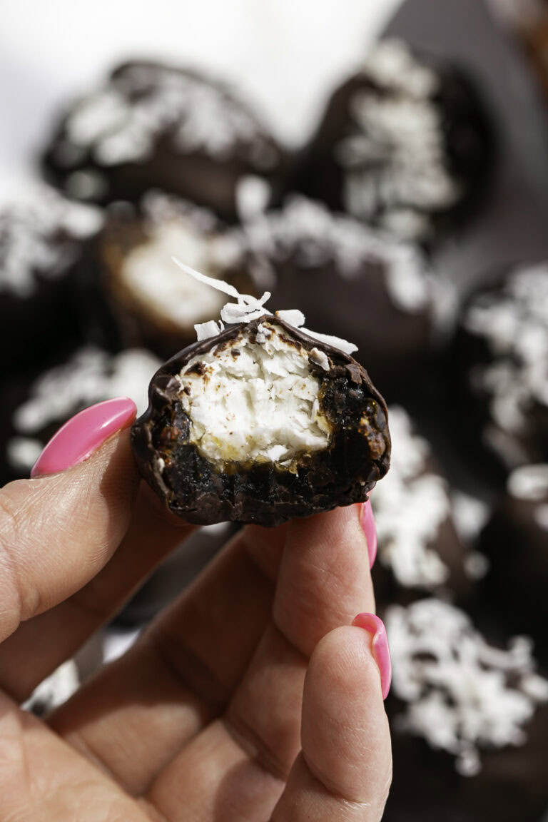 Vegan Bounty Bar Coconut Stuffed Dates (no-bake, dairy-free) - Healthy ...