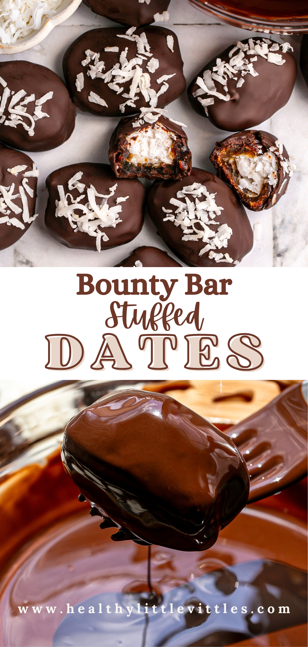 Vegan Bounty Bar Coconut Stuffed Dates (no-bake, dairy-free) - Healthy ...