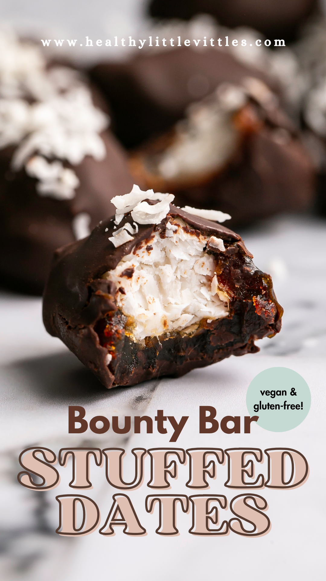 Vegan Bounty Bar Coconut Stuffed Dates (no-bake, dairy-free) - Healthy ...