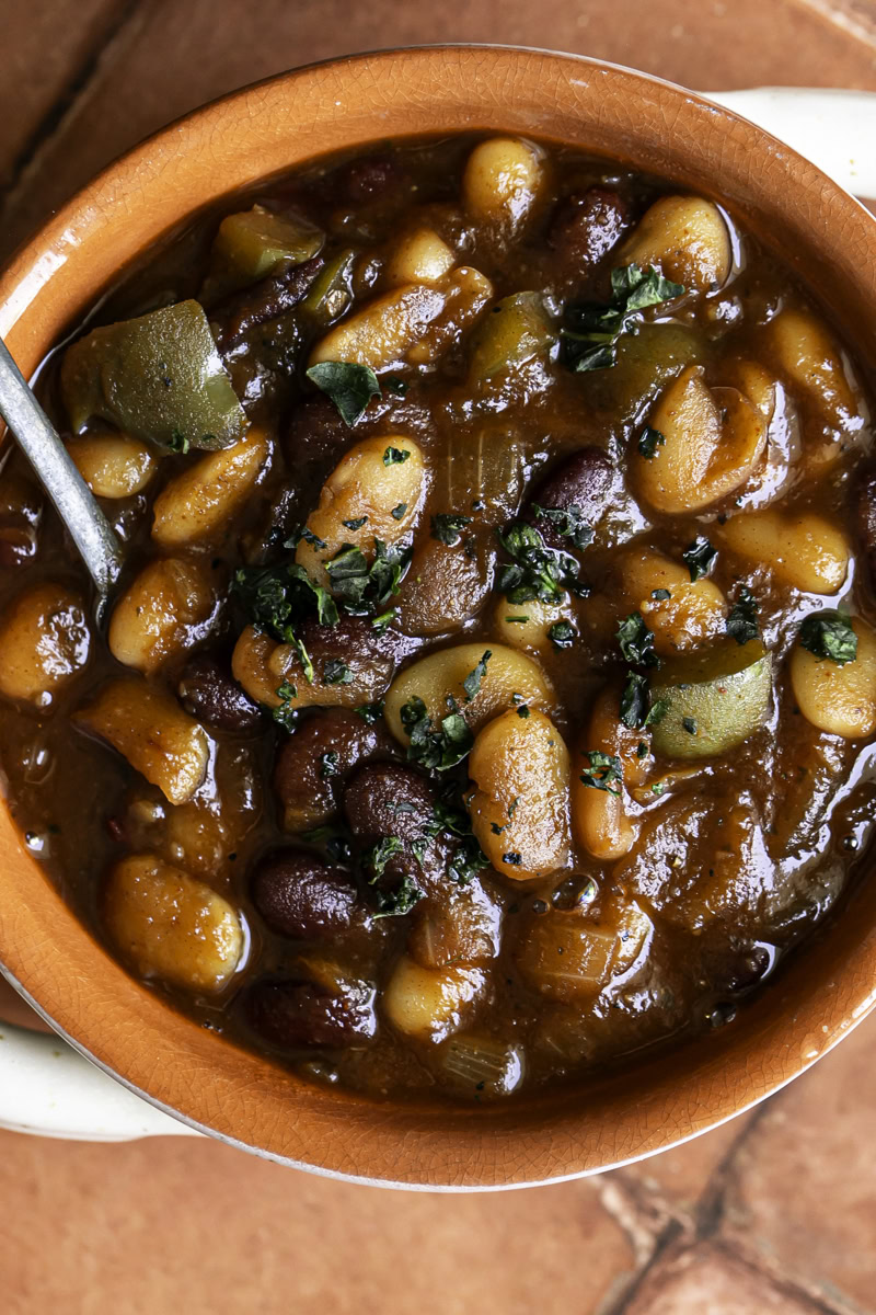 Homemade Three Bean Stovetop Vegan Baked Beans - Healthy Little Vittles