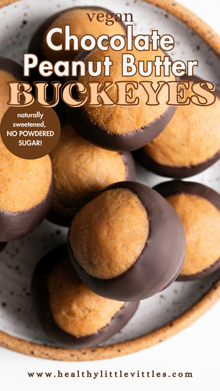 Vegan Peanut Butter Buckeyes Without Powdered Sugar (Maple Syrup ...